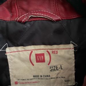 gap red | Jackets & Coats | Mens Red Leather Gap Red Racing Style ...